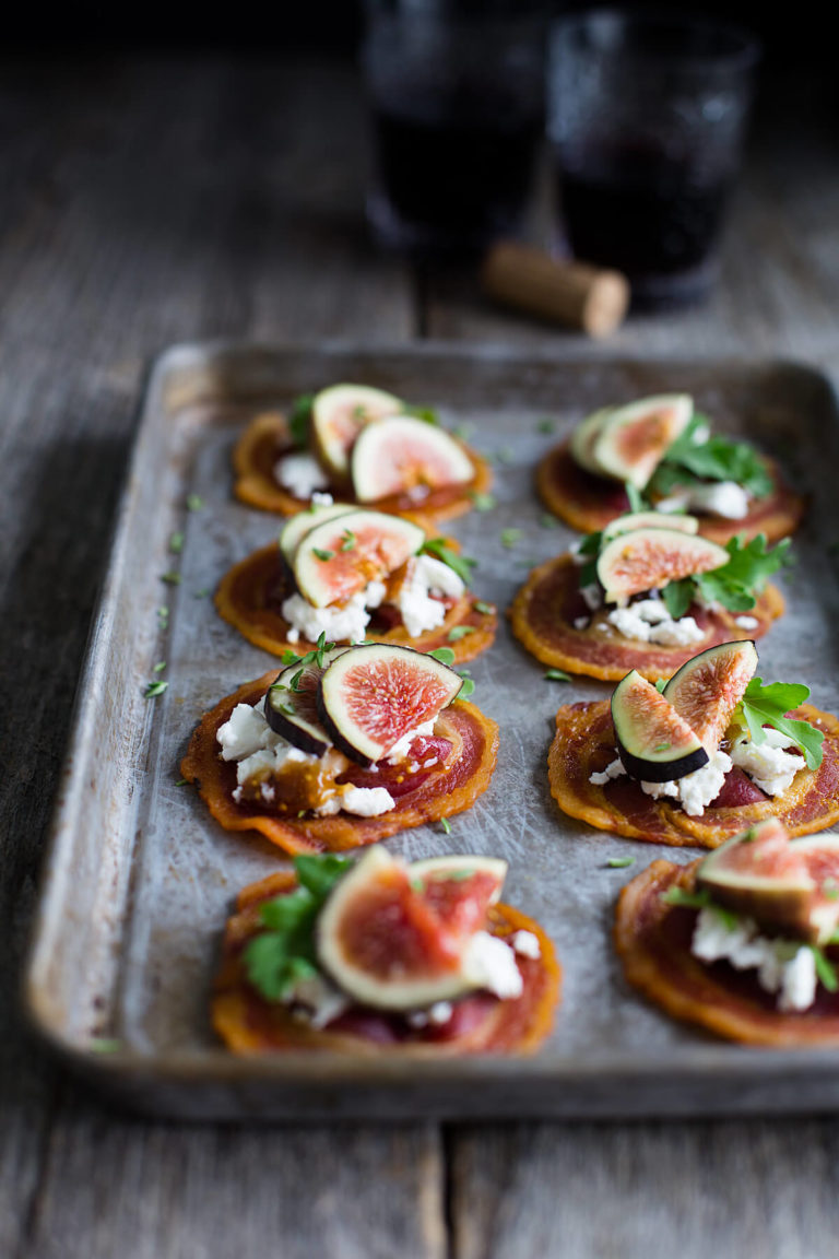 Pancetta Crisps with Goat Cheese and Figs - Taming of the Spoon