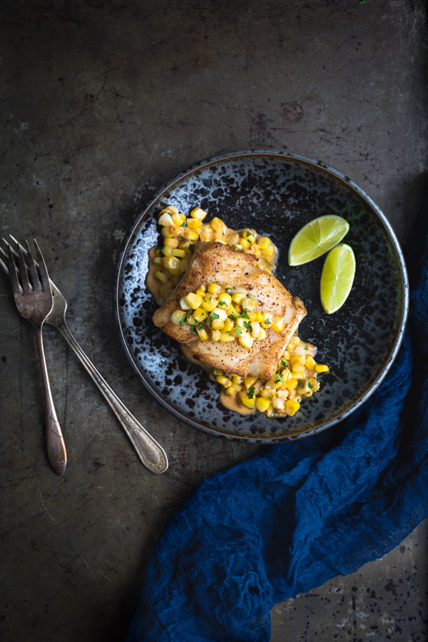 Pan Seared Cod with Mexican Esquites - Taming of the Spoon