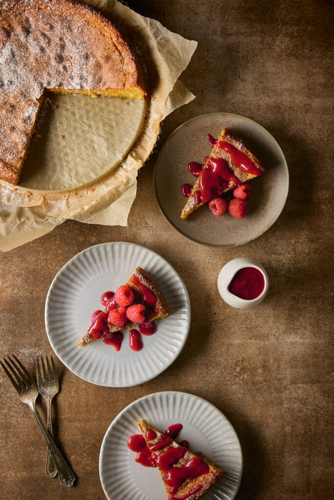 Almond Torte with Raspberry Sauce - Taming of the Spoon