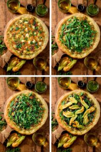 Squash Blossom Pizza with Pesto and Caramelized Onions (aka "The Sarah ...